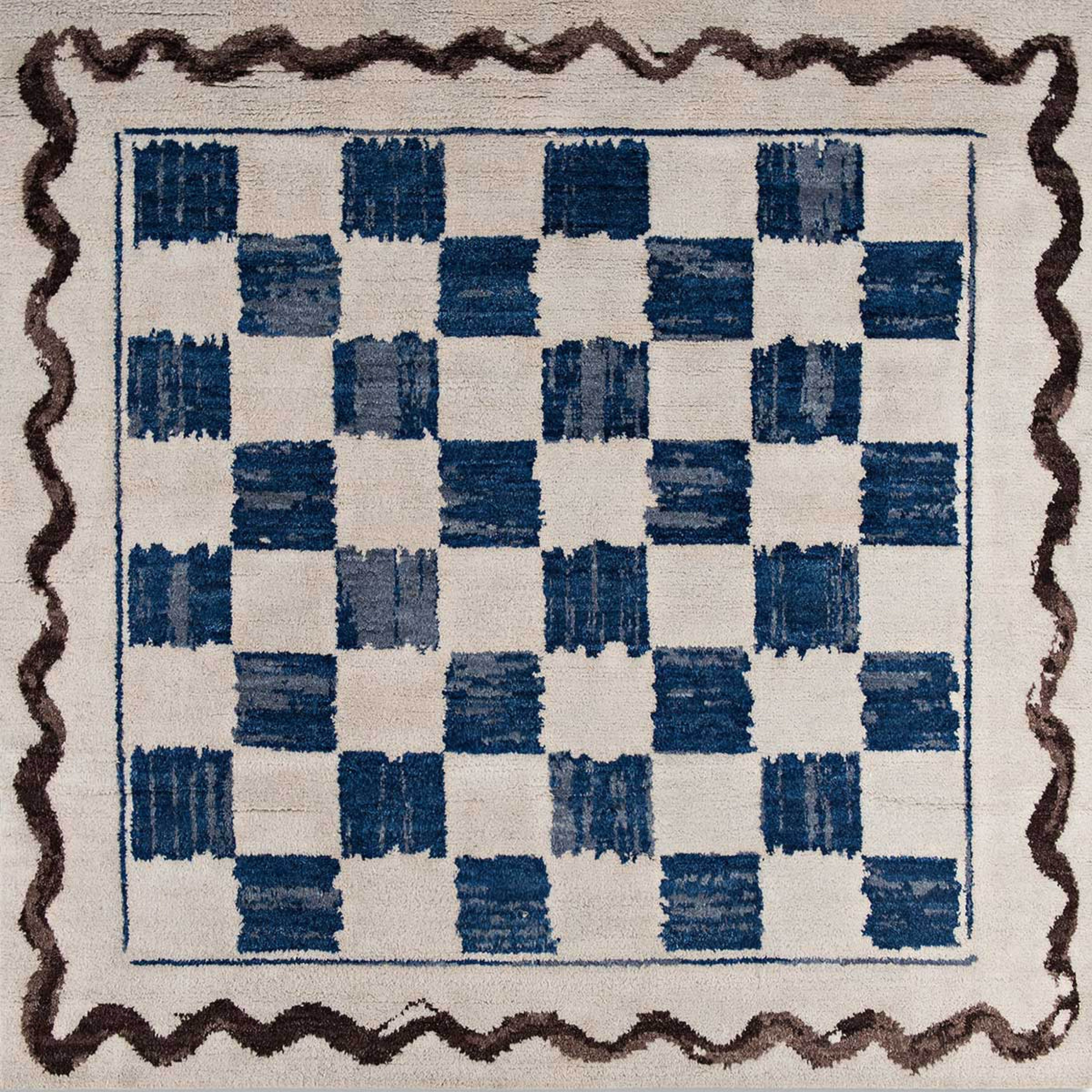 Squash, Rug handmade, checkerboard motif - Faye Toogood