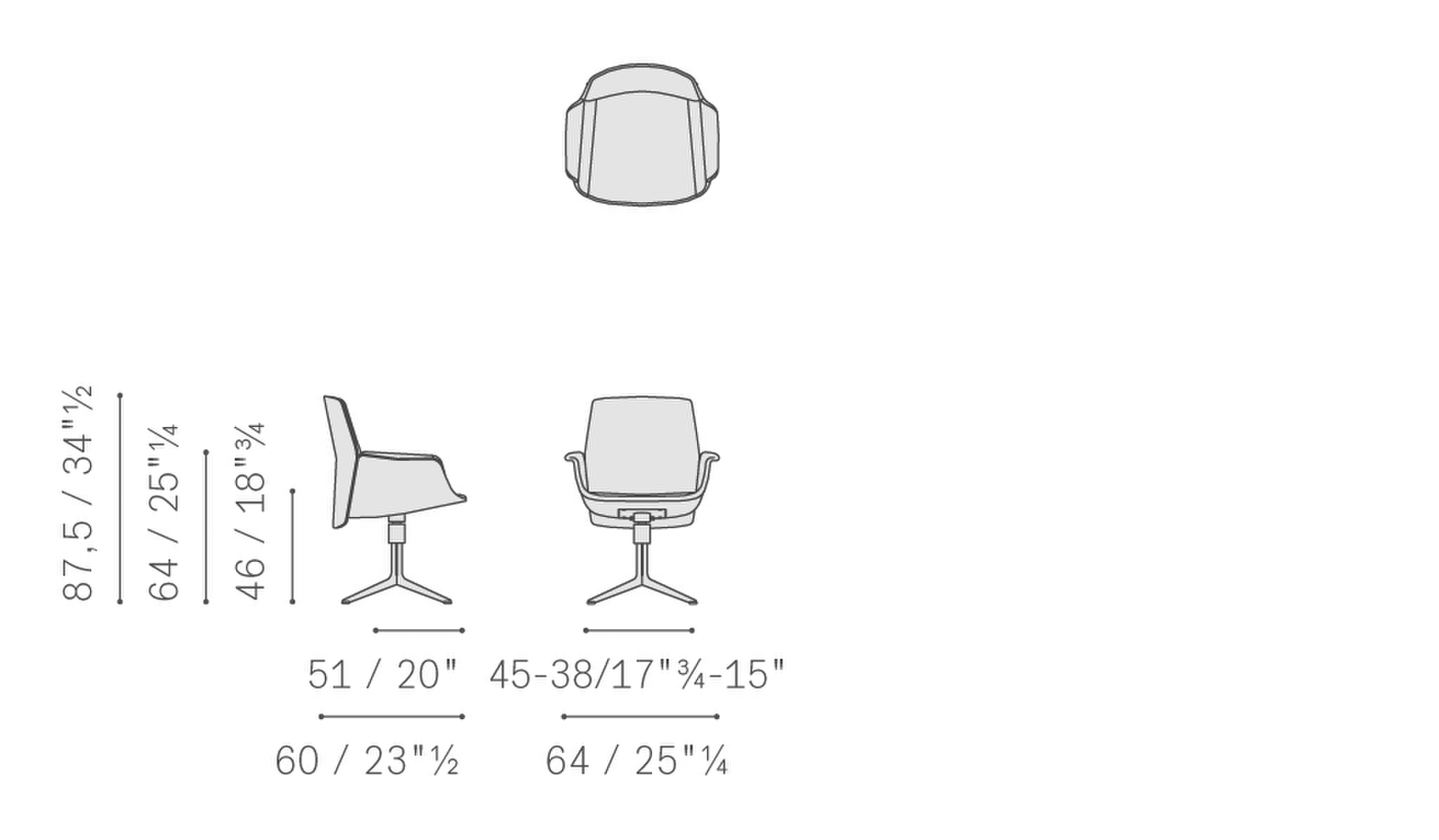 Downtown Conference Swivel 4 Spokes Poltrona Frau - Italian design ...