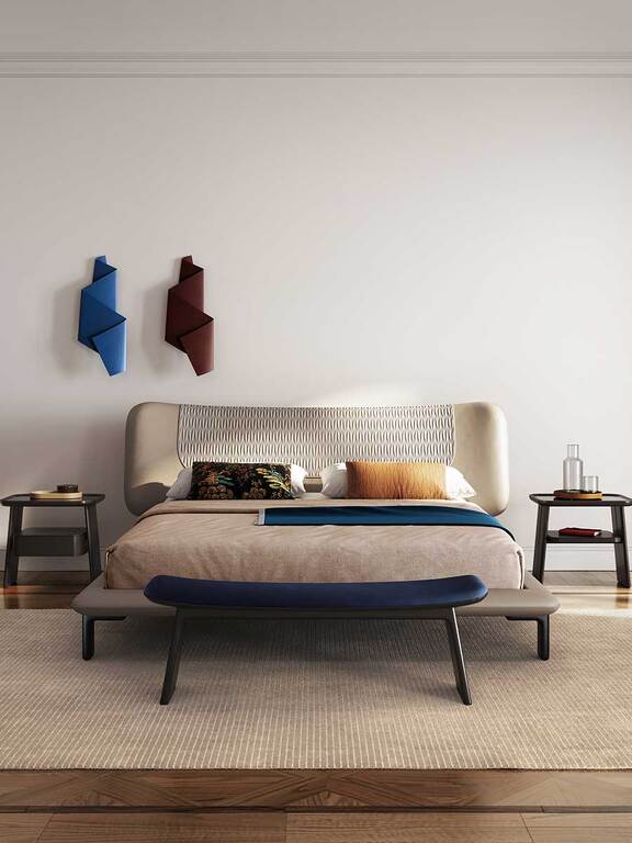 DUO Bed by Roberto Lazzeroni - Italian Leather Bed