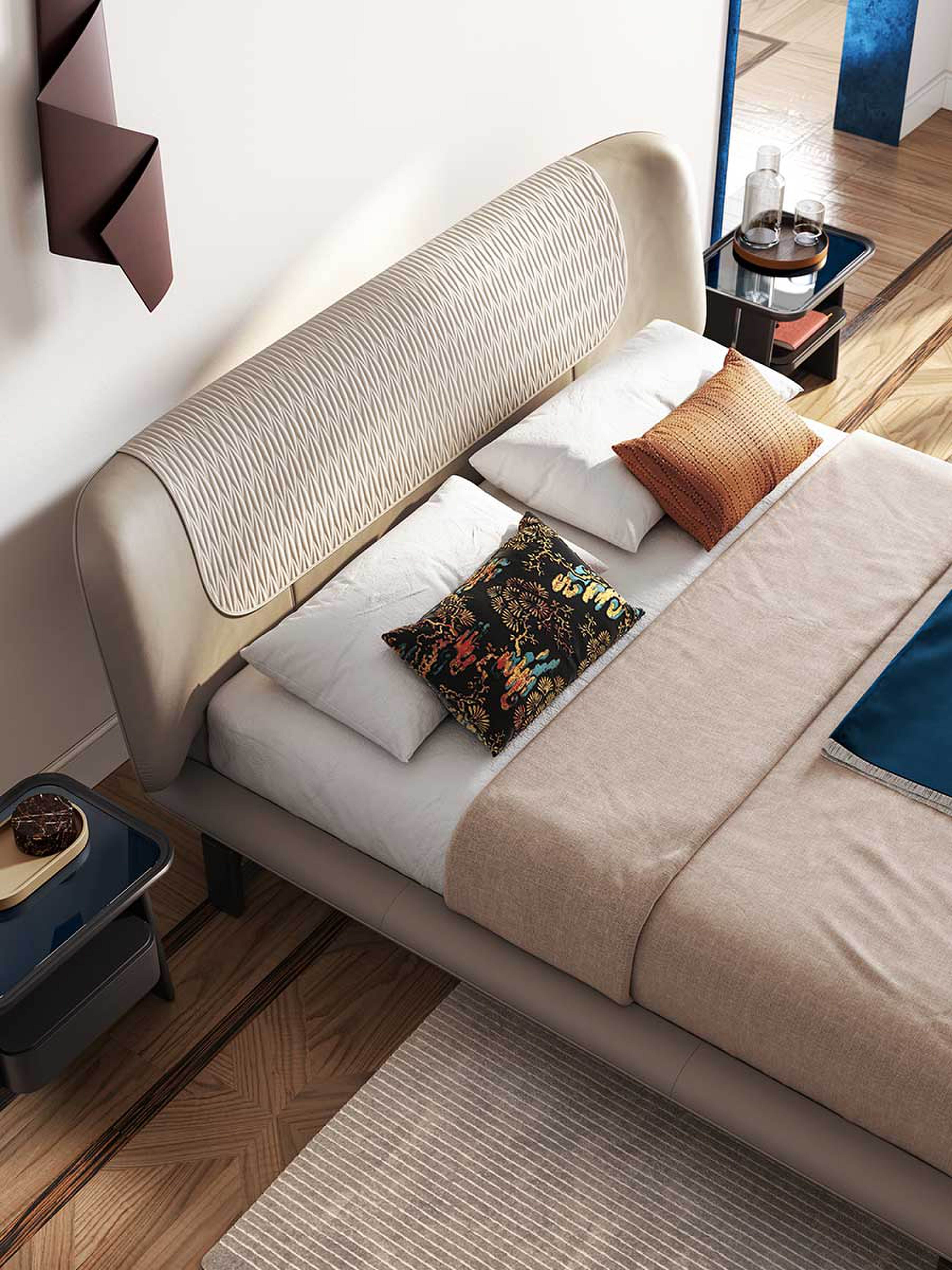 DUO Bed by Roberto Lazzeroni - Italian Leather Bed