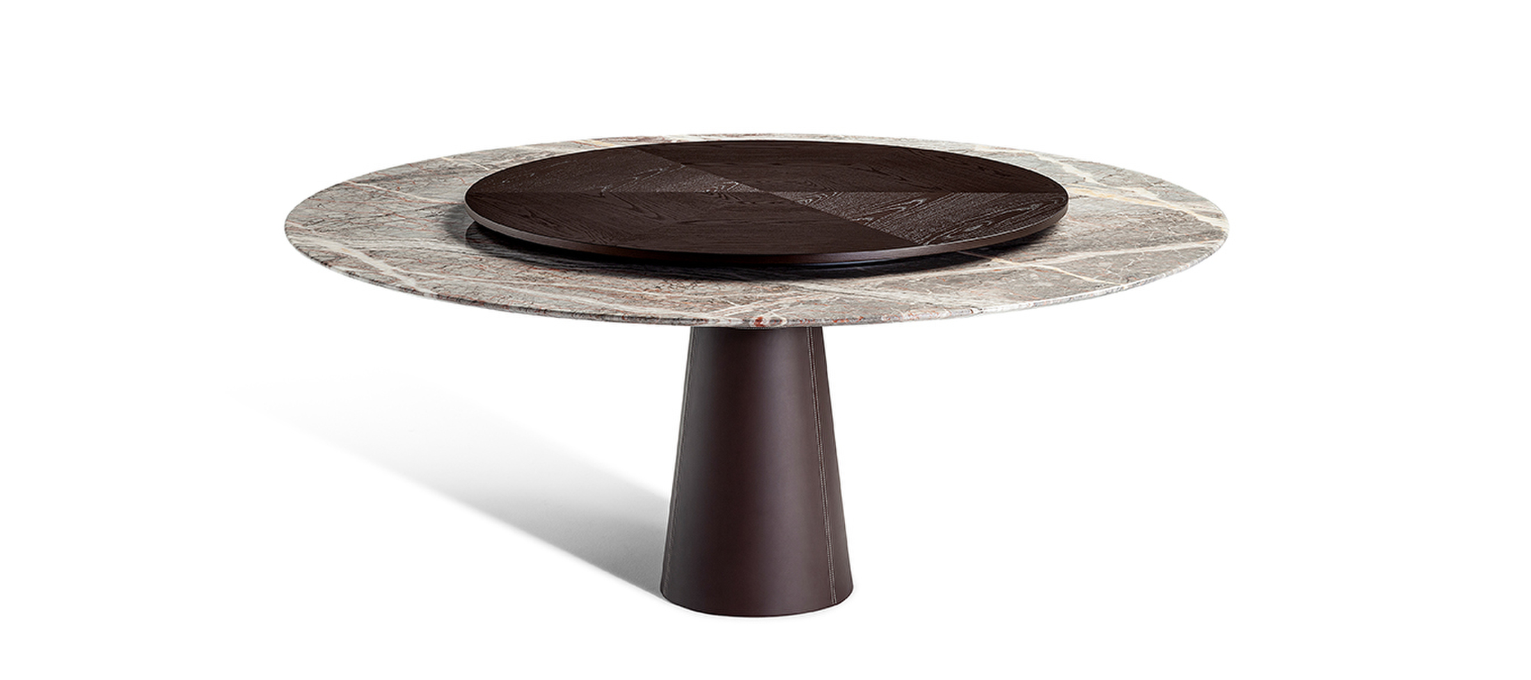 Mesa Due | Table with Lazy Susan - Lella and Massimo Vignelli