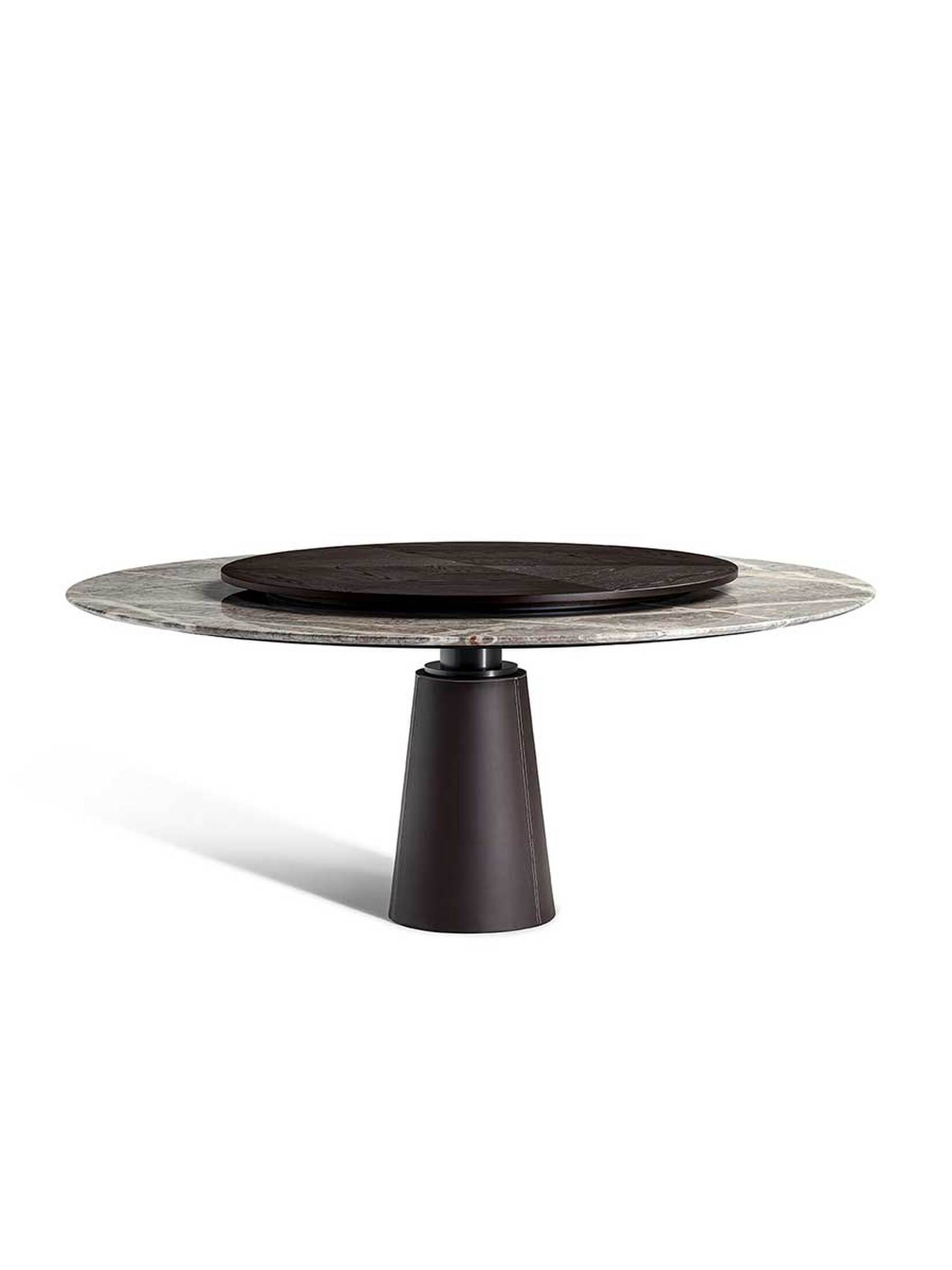 Mesa Due | Table with Lazy Susan - Lella and Massimo Vignelli