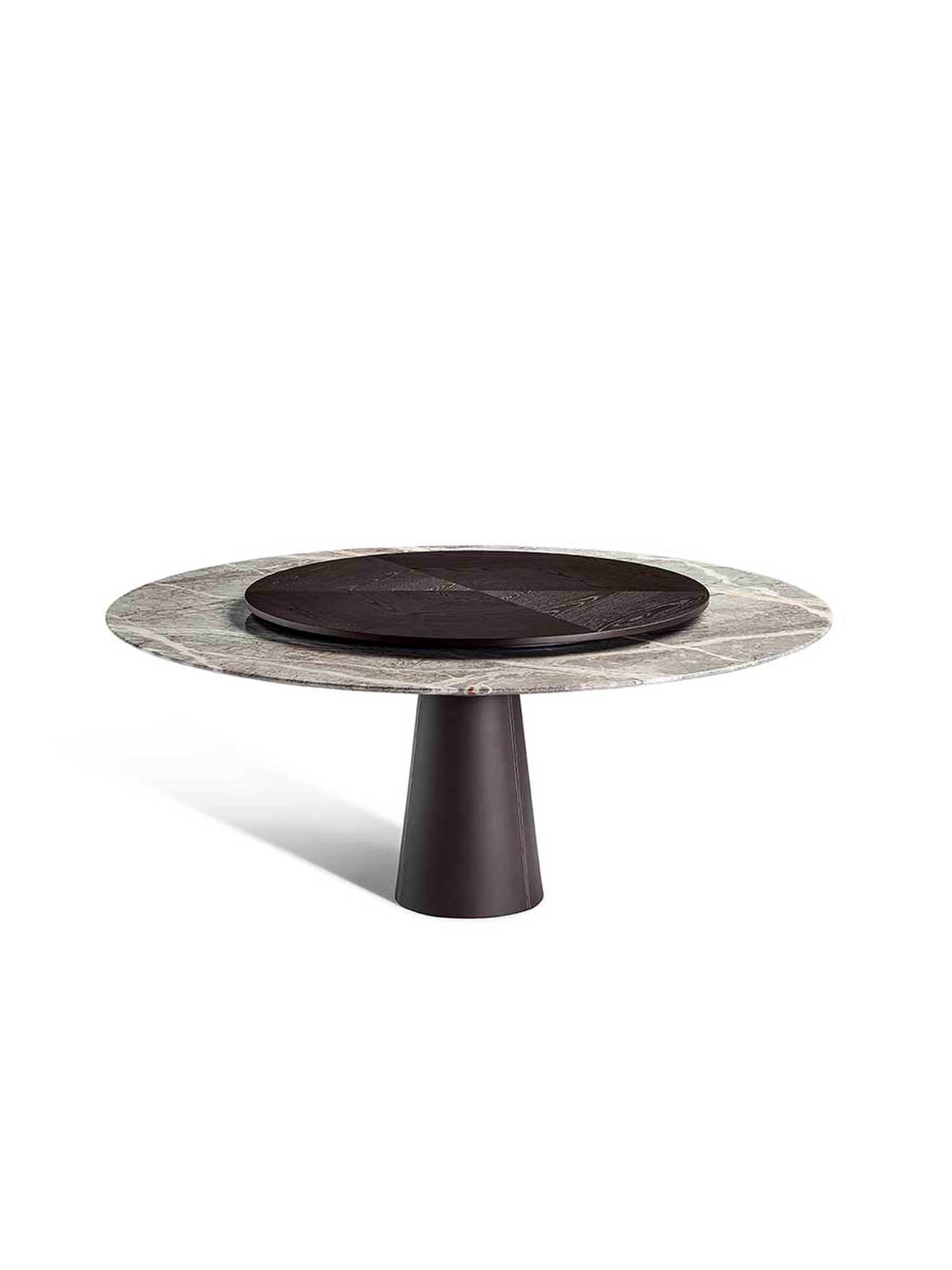Mesa Due | Table with Lazy Susan - Lella and Massimo Vignelli
