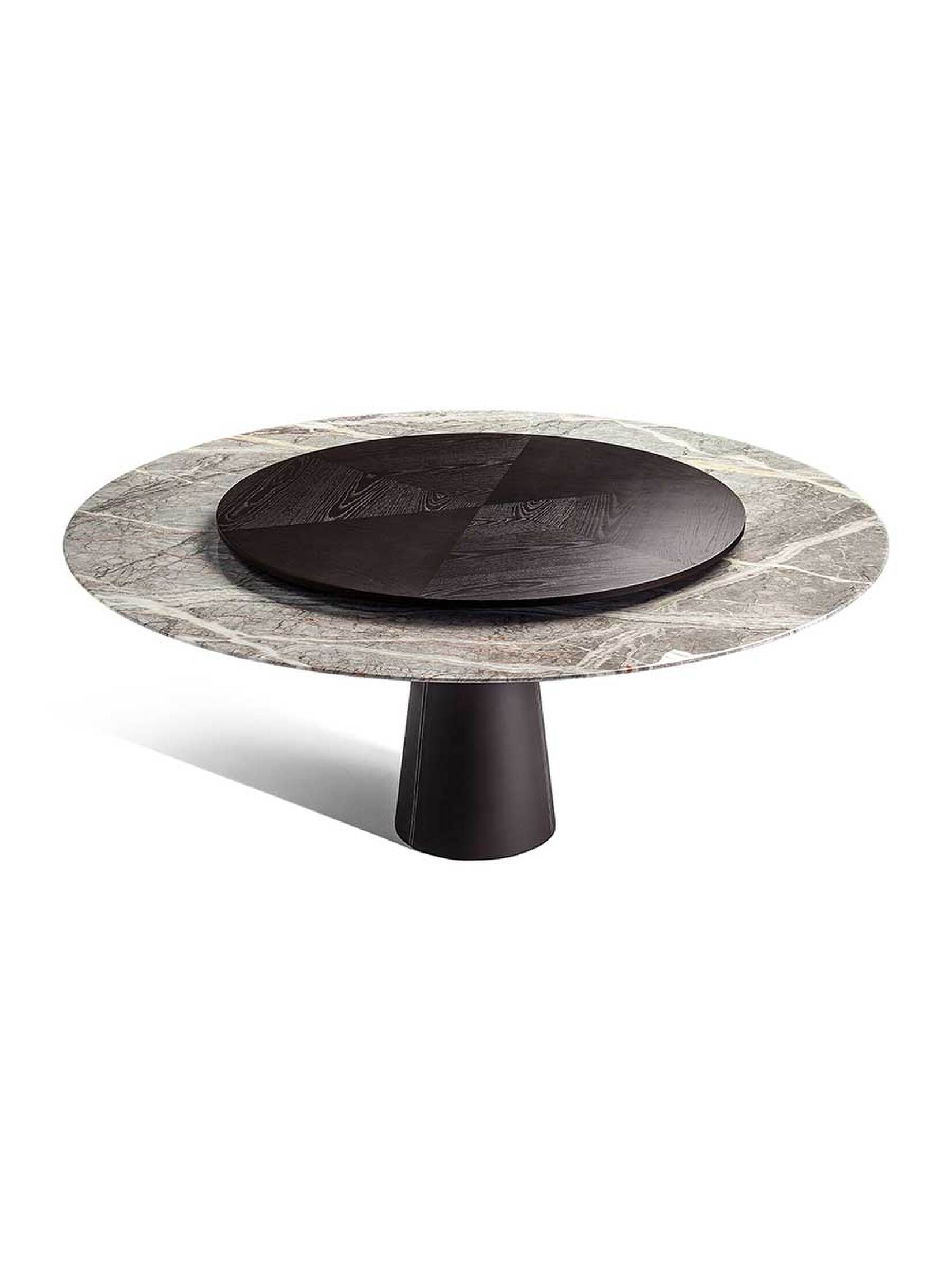 Mesa Due | Table with Lazy Susan - Lella and Massimo Vignelli