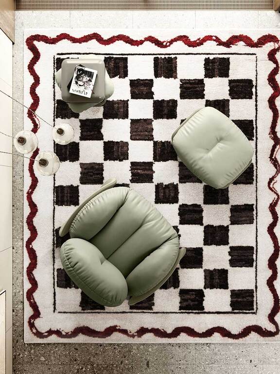 Squash, Rug handmade, checkerboard motif - Faye Toogood